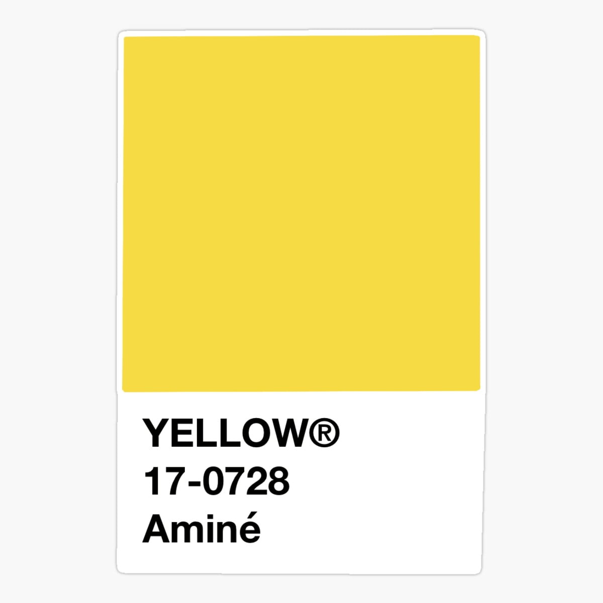 Maneki Yellow Aminé Pantone Sticker, Phone Decal Water Bottle Stickers ...