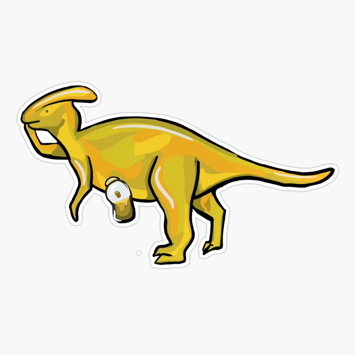 Maneki Yellow Dinosaur With Ostomy Er, Phone Decal Water Bottle ...