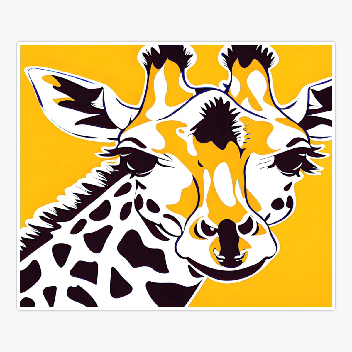 Maneki Yellow Giraffe Er, Phone Decal Water Bottle Stickers Car Decals ...