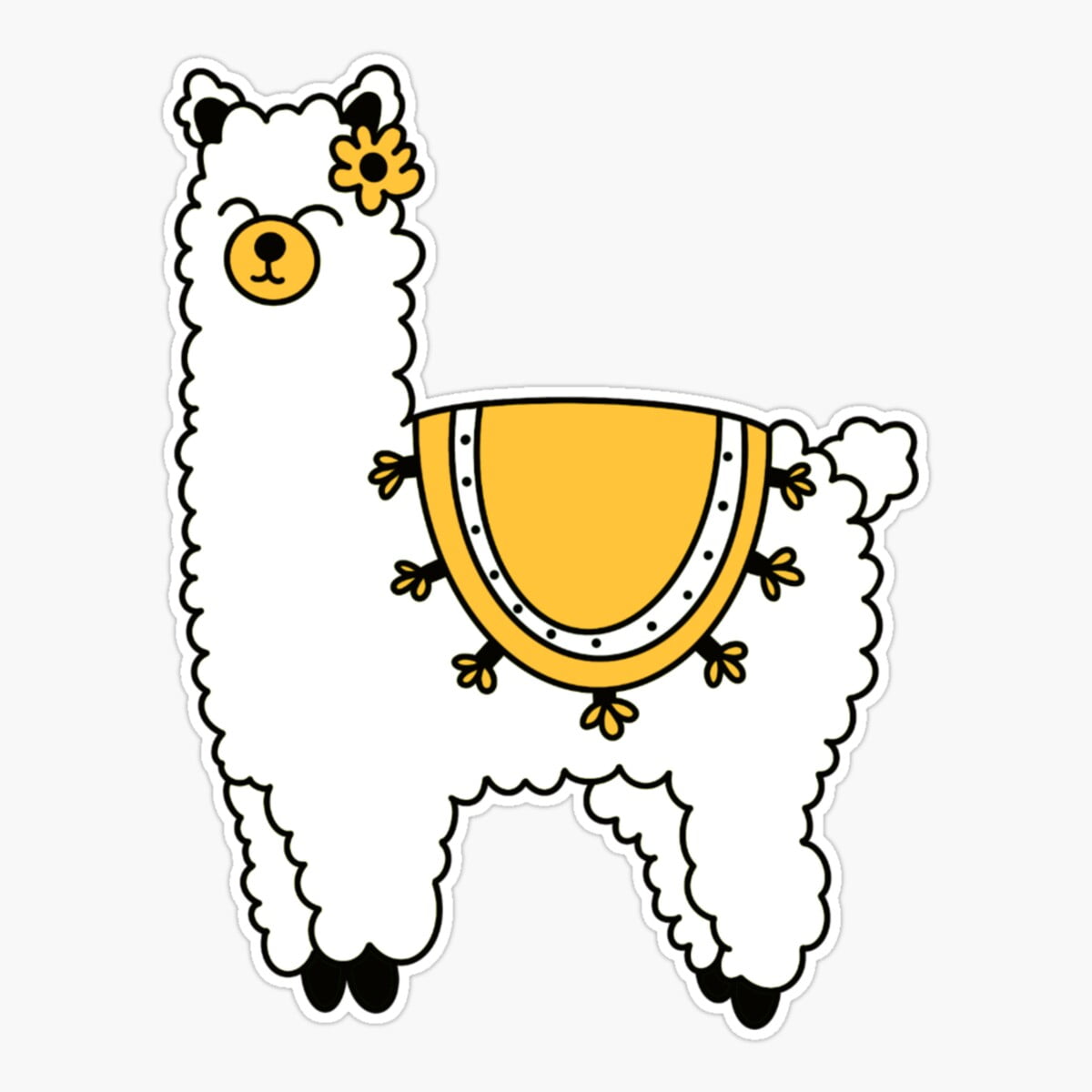 Maneki Yellow Llama Sticker, Phone Decal Water Bottle Stickers Car ...