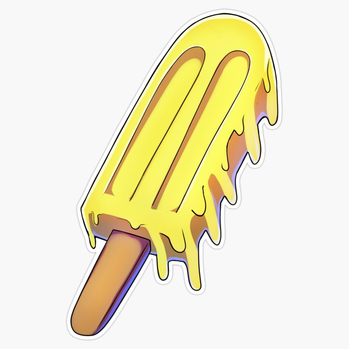 Maneki Yellow Melting Popsicle Er, Phone Decal Water Bottle Stickers ...