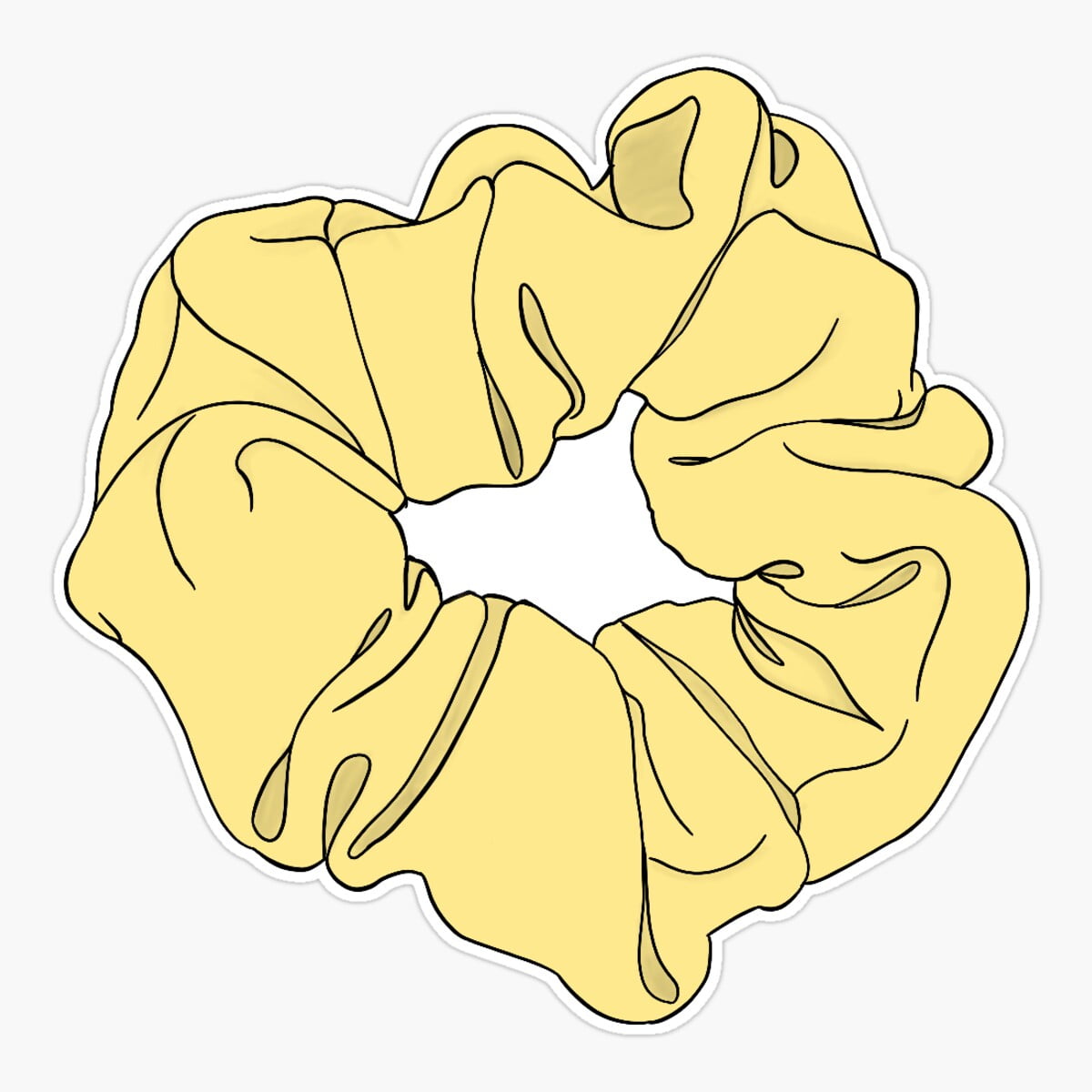 Maneki Yellow Scrunchie Sticker, Phone Decal Water Bottle Stickers Car ...