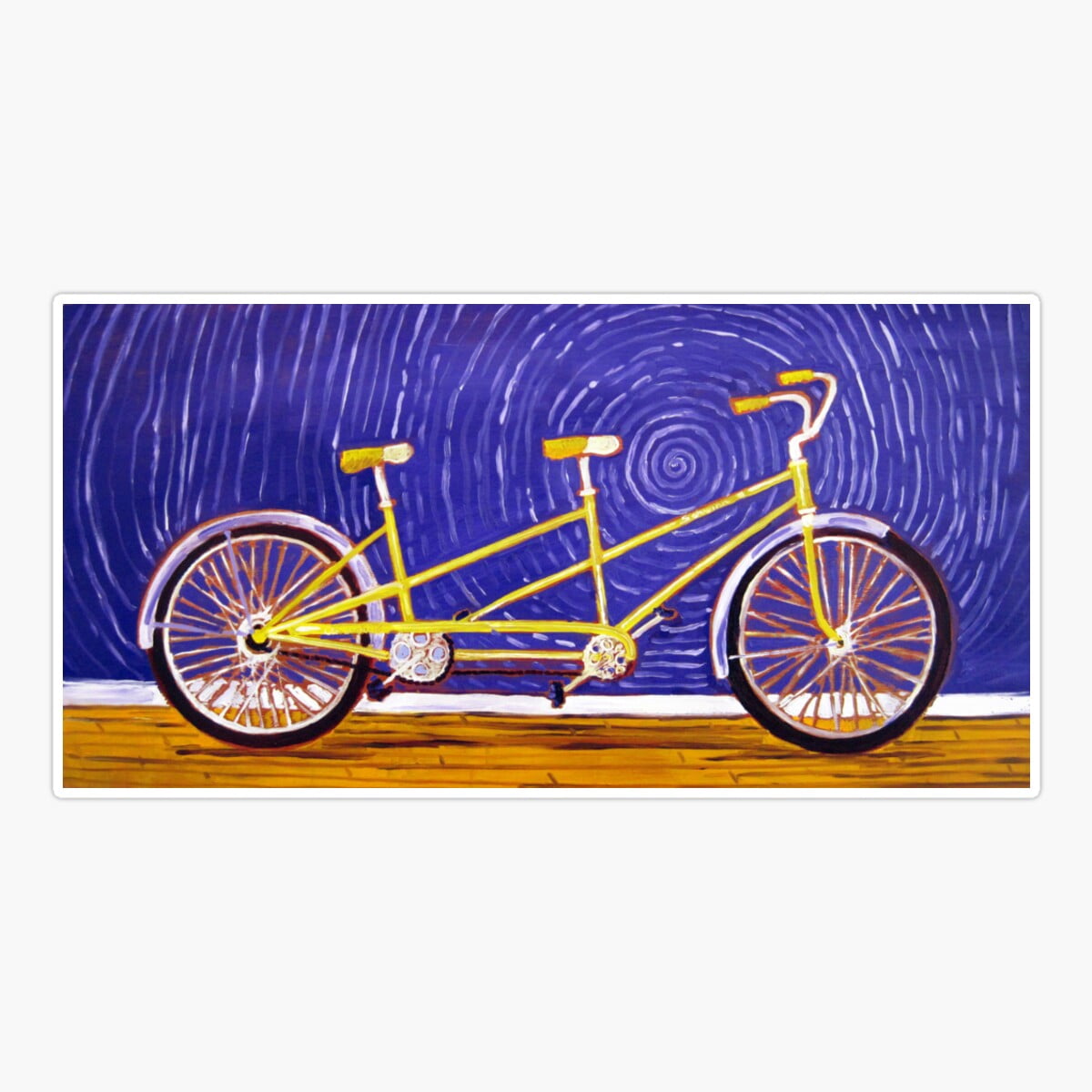 Maneki Yellow Tandem Bike Sticker, Phone Decal Water Bottle Stickers ...