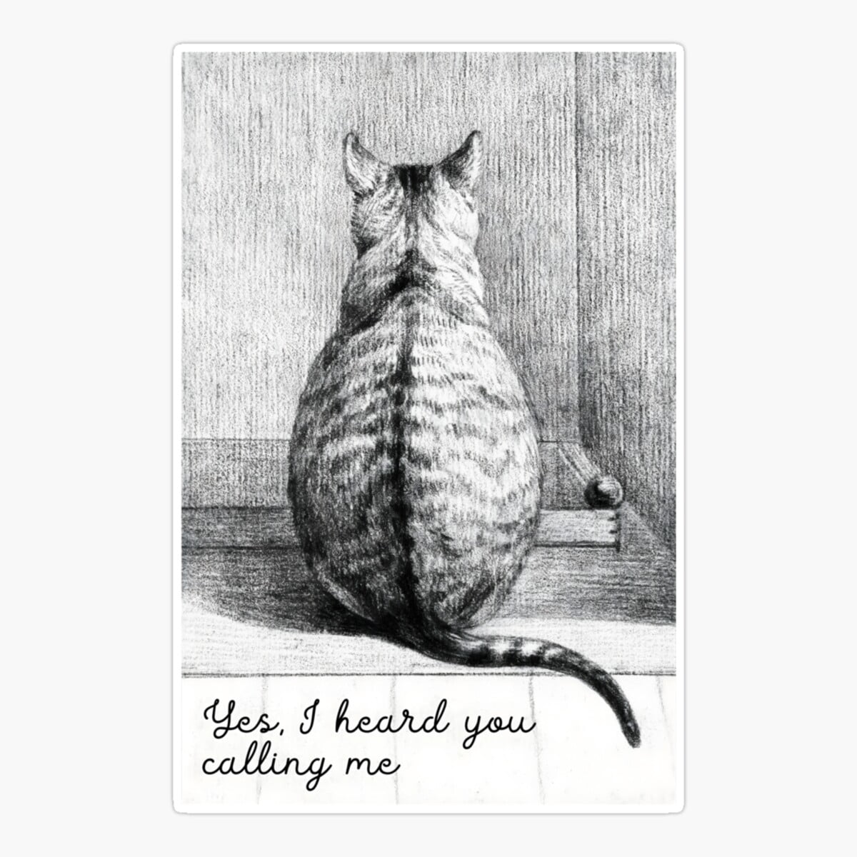 Maneki Yes, I Heard You Calling Me - Sitting Cat Sticker, Phone Decal ...
