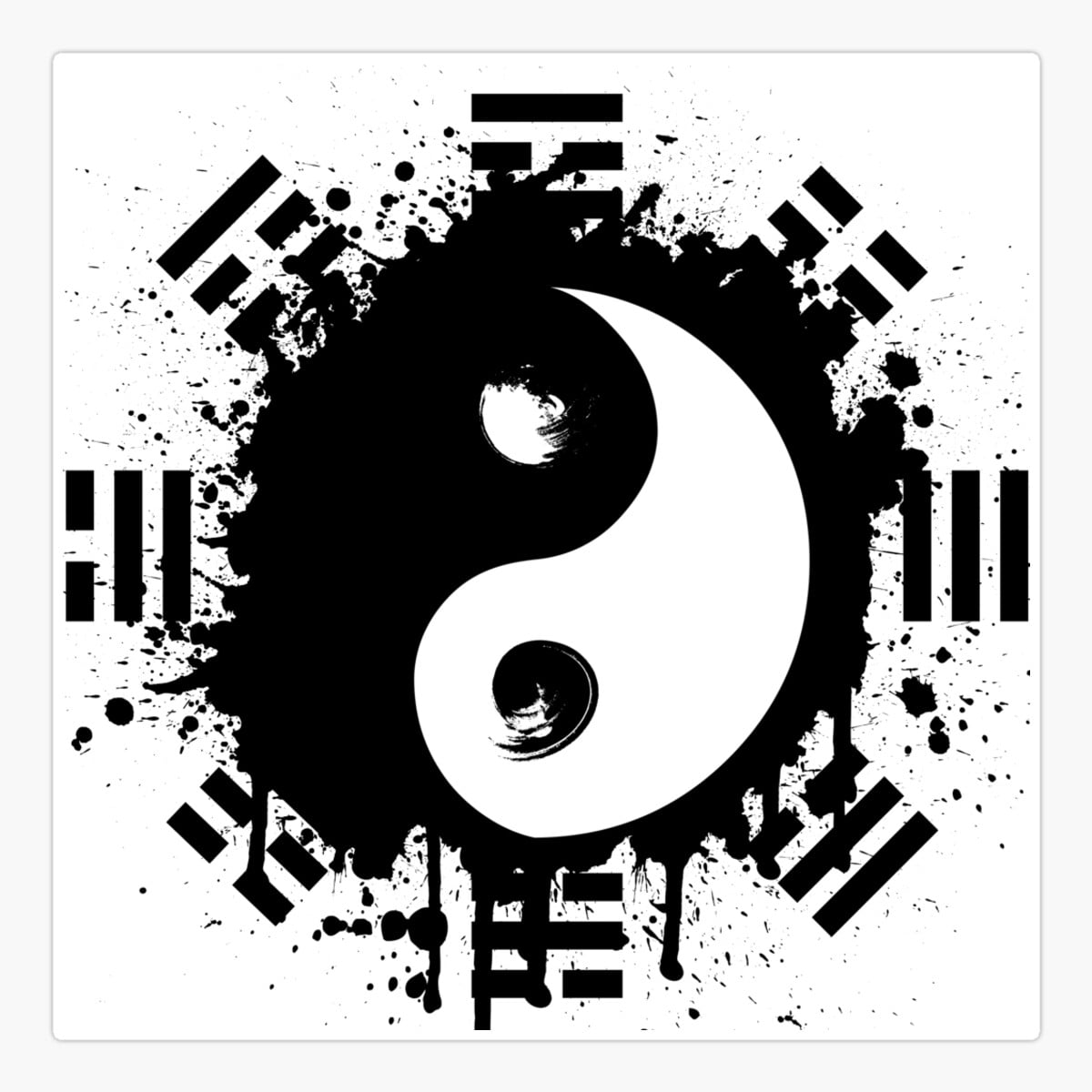 Maneki Yin Yang Sticker, Phone Decal Water Bottle Stickers Car Decals ...