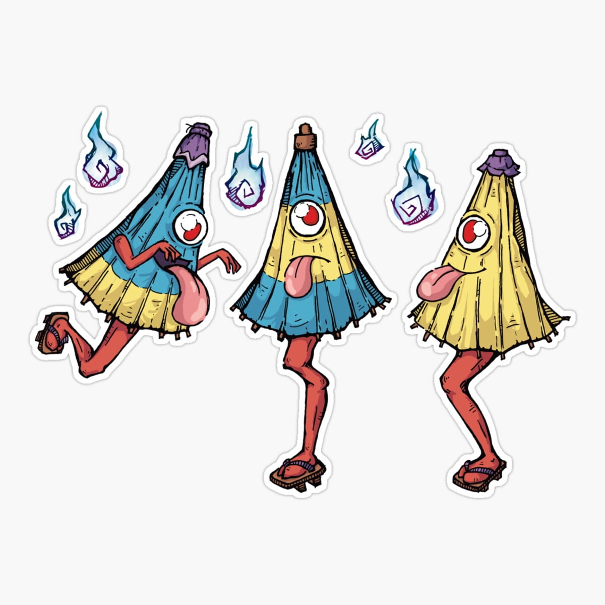 Maneki Yokai Kasa-Obake Sticker, Phone Decal Water Bottle Stickers Car ...