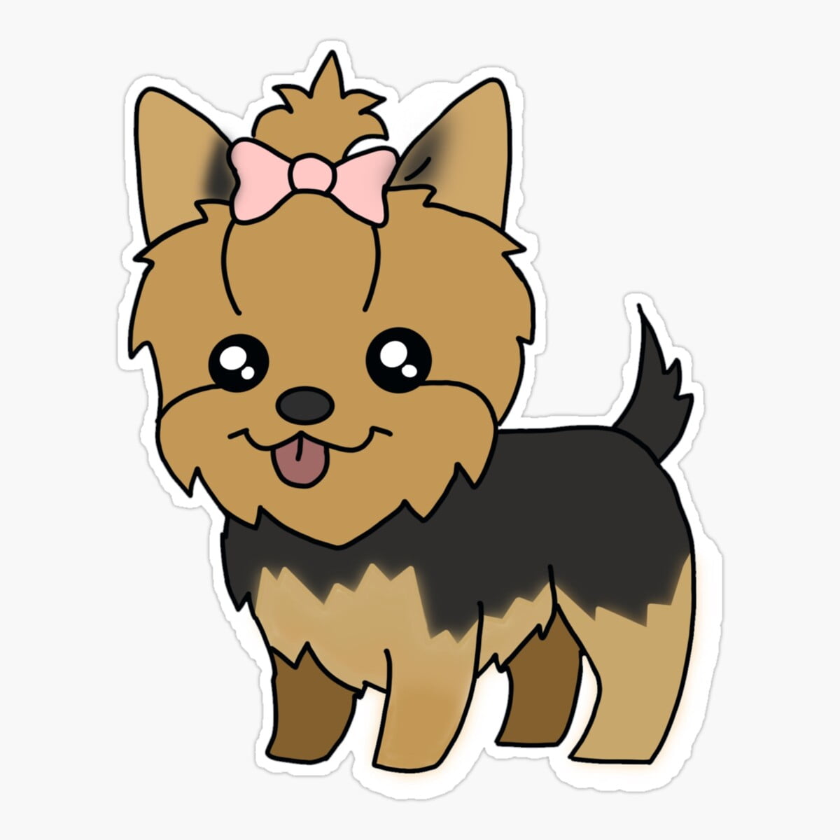 Maneki Yorkie Puppy Print Er, Phone Decal Water Bottle Stickers Car ...