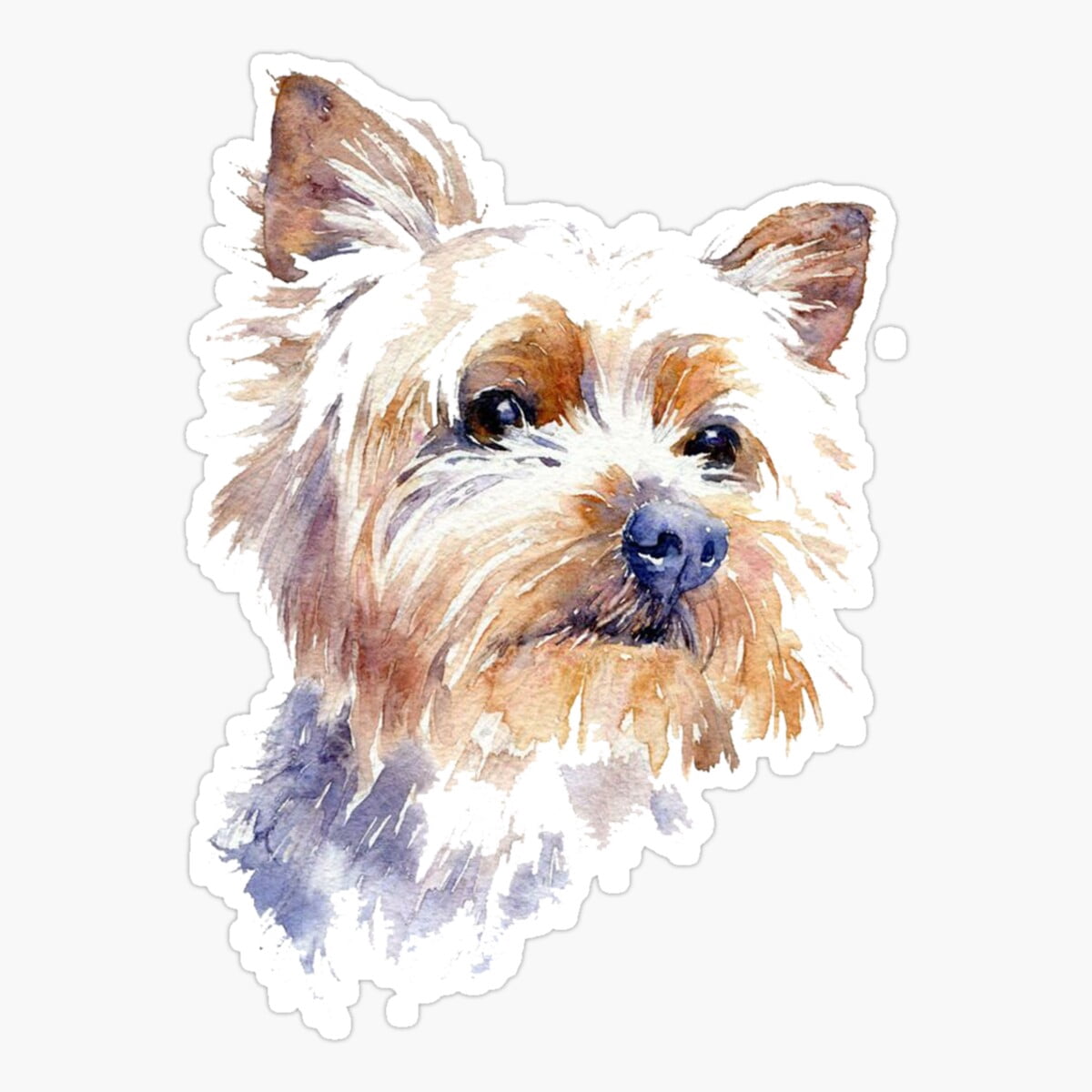 Maneki Yorkshire Terrier Watercolor Sticker, Phone Decal Water Bottle ...