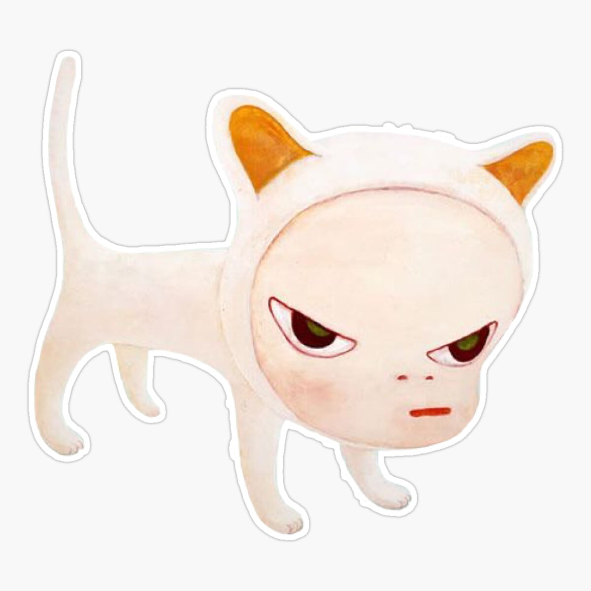 Maneki Yoshitomo Nara Old Japanese Vintage Art Sticker, Phone Decal ...