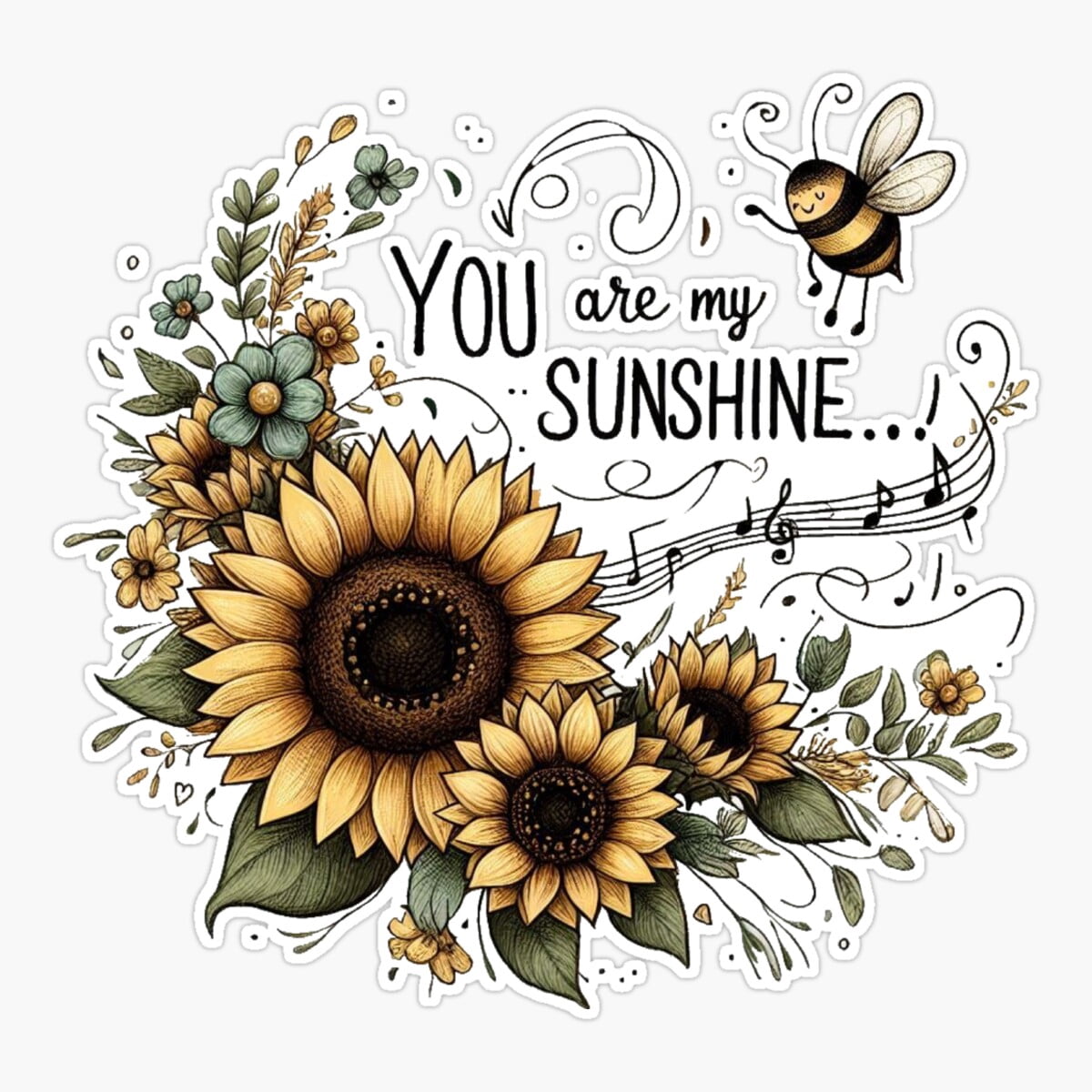 Maneki You Are My Sunshine Sticker, Phone Decal Water Bottle Stickers ...