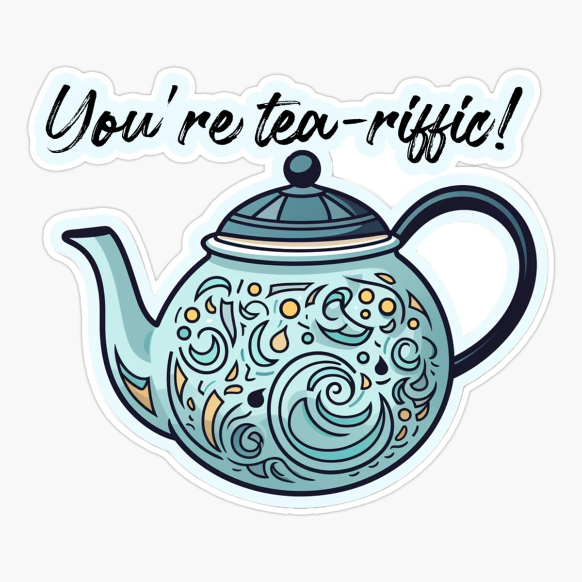 Maneki You Are Tea-Riffic! Sticker, Phone Decal Water Bottle Stickers ...