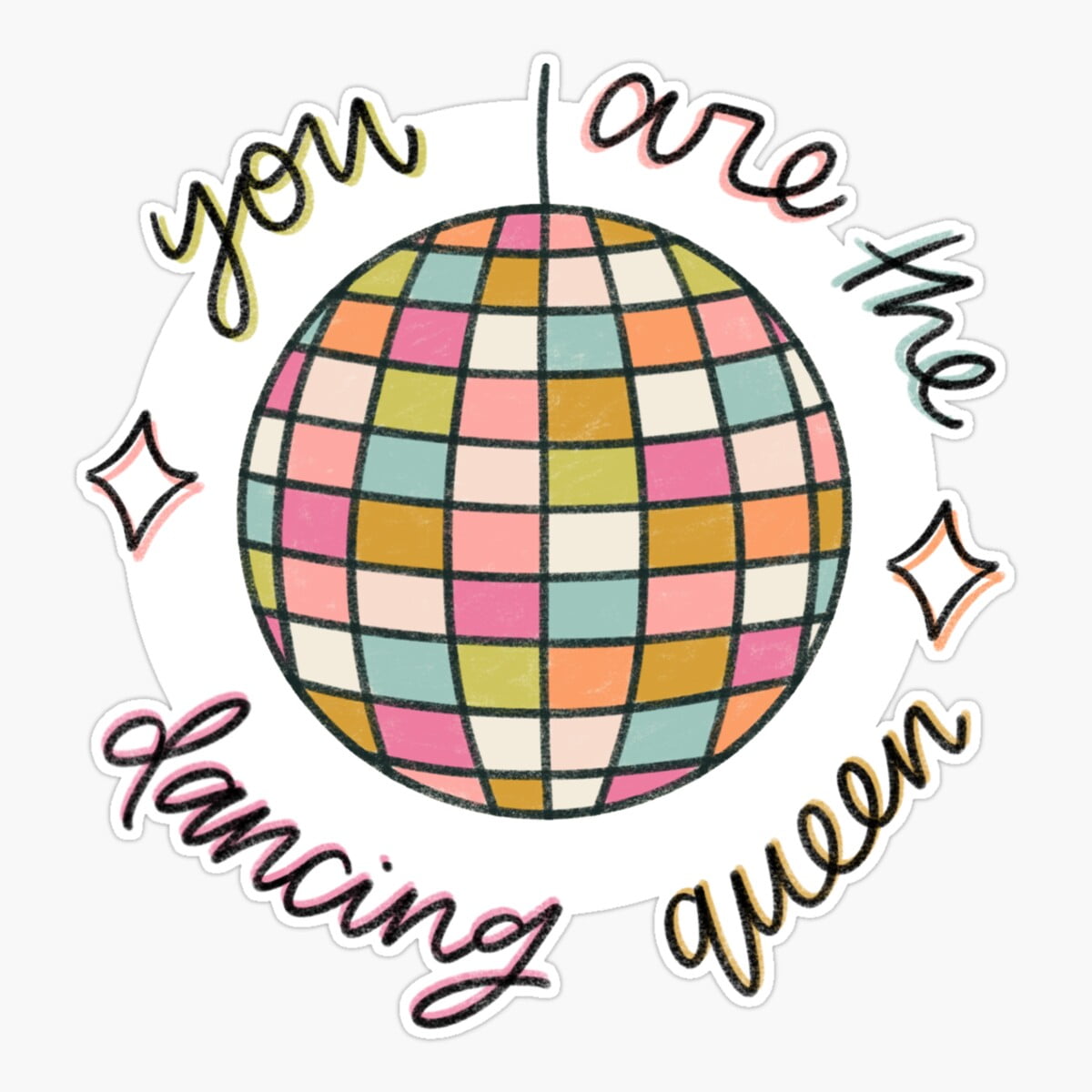 Maneki You Are The Dancing Queen Sticker, Phone Decal Water Bottle ...