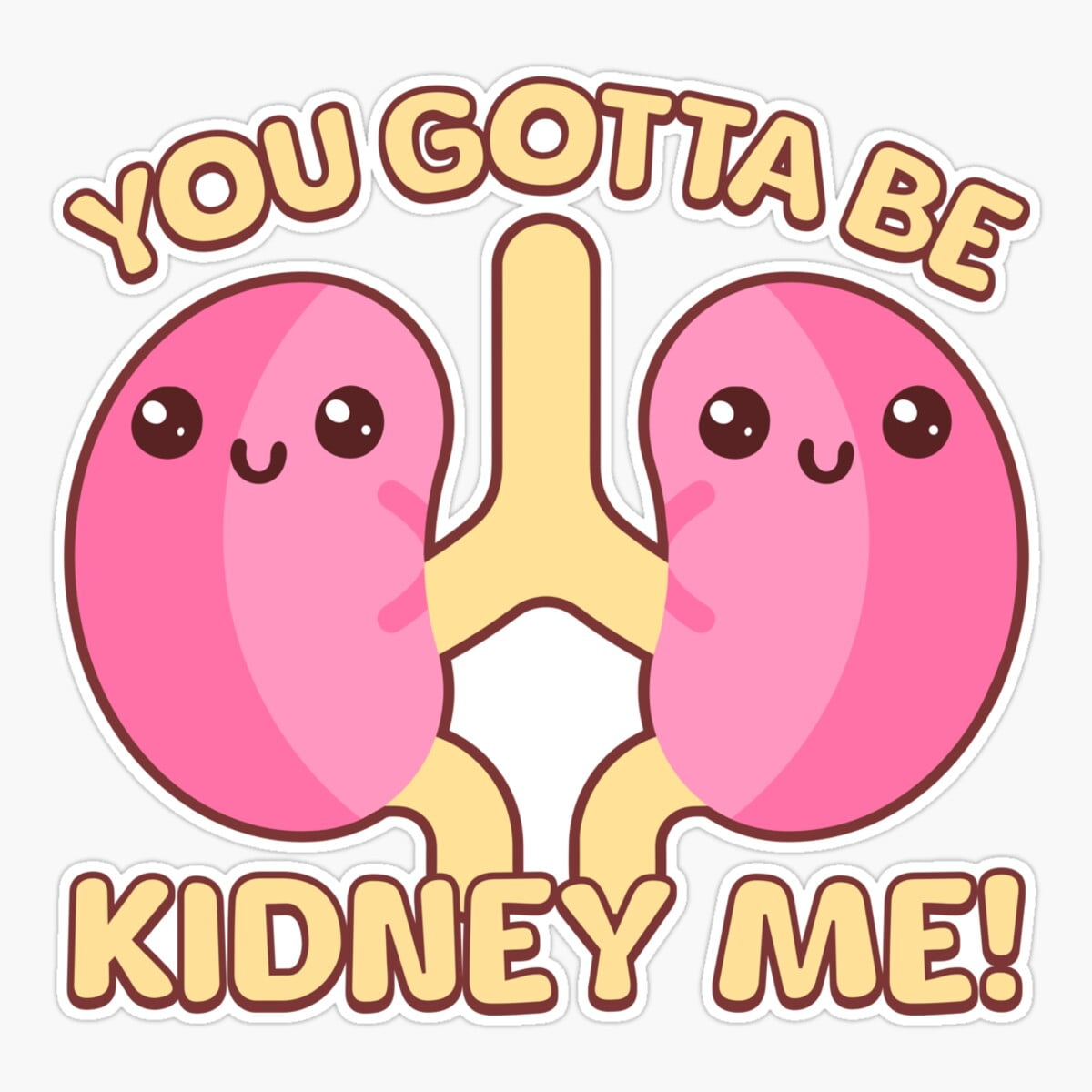 Maneki You Gotta Be Kidney Me! Cute Kidney Cartoon Er, Phone Decal ...