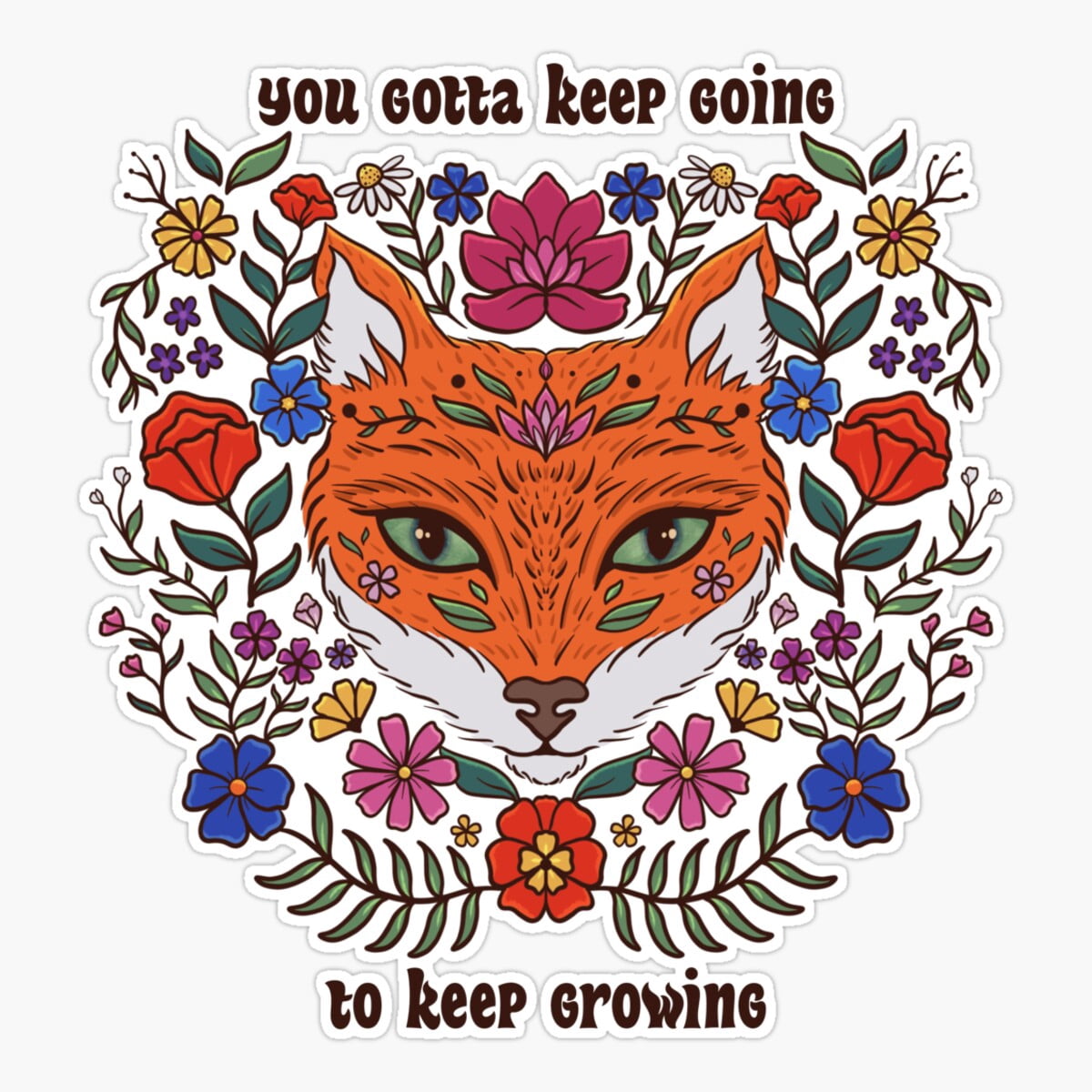 Maneki You Gotta Keep Going To Keep Growing Sticker, Phone Decal Water ...