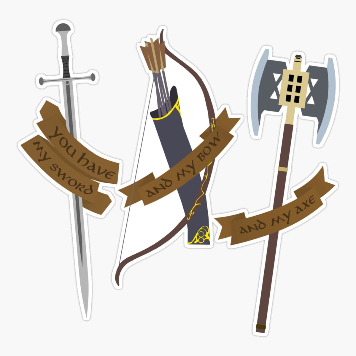 Maneki You Have My Sword And My Bow And My Axe Er, Phone Decal Water ...