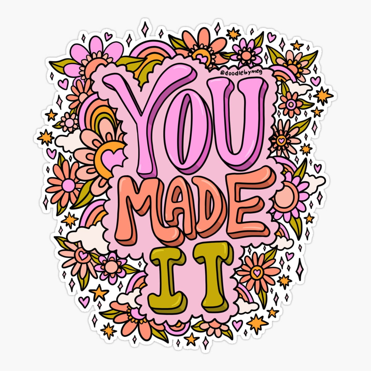 Maneki You Made It Sticker, Phone Decal Water Bottle Stickers Car ...