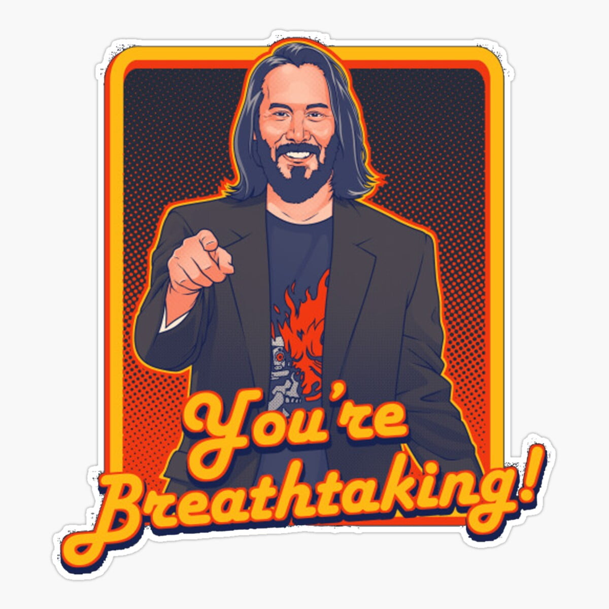 Maneki You'Re Breathtaking!! - Keanu Reeves Sticker, Phone Decal Water ...