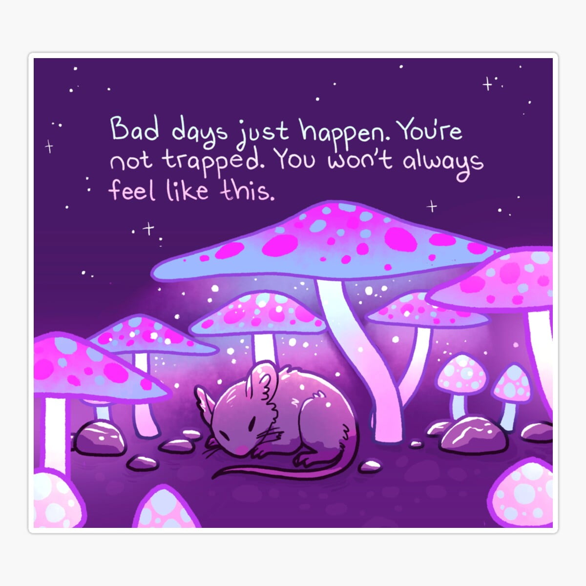 Maneki You'Re Not Trapped Glowing Mushroom Mouse Er, Phone Decal Water ...