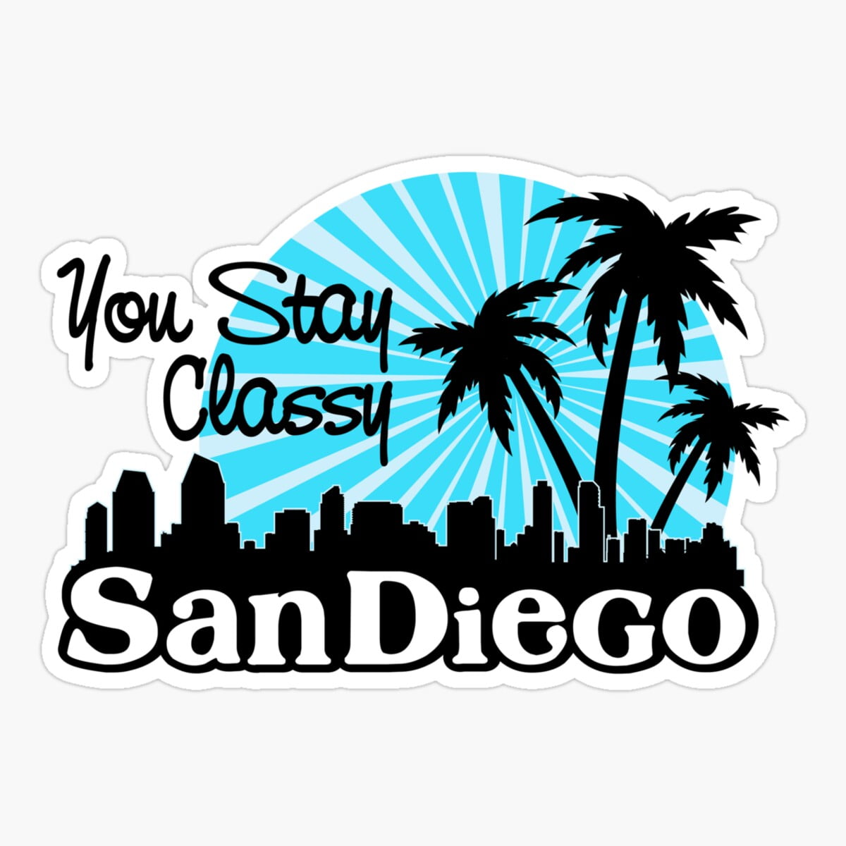Maneki You Stay Classy San Diego Sticker, Phone Decal Water Bottle ...