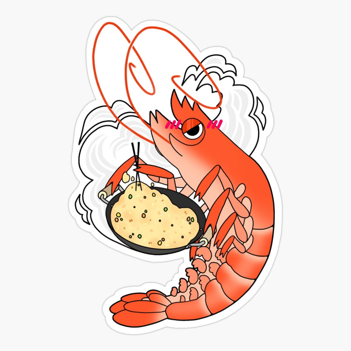Maneki You Telling Me A Shrimp Ried This Rice? Sticker, Phone Decal ...
