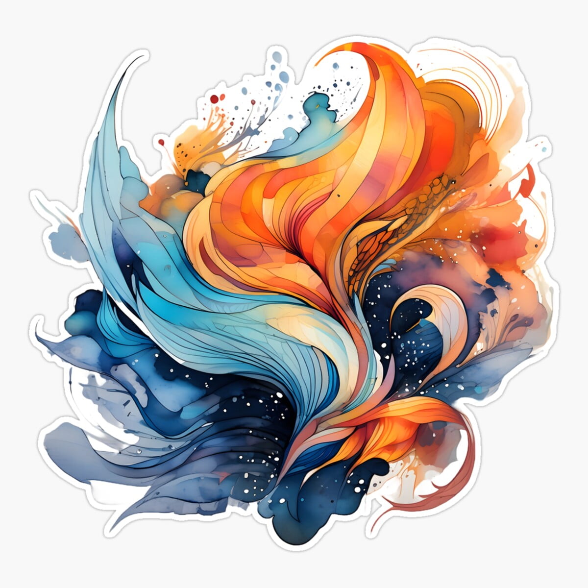 Maneki Your Inner Phoenix Meets A Tsunami Sticker, Phone Decal Water ...