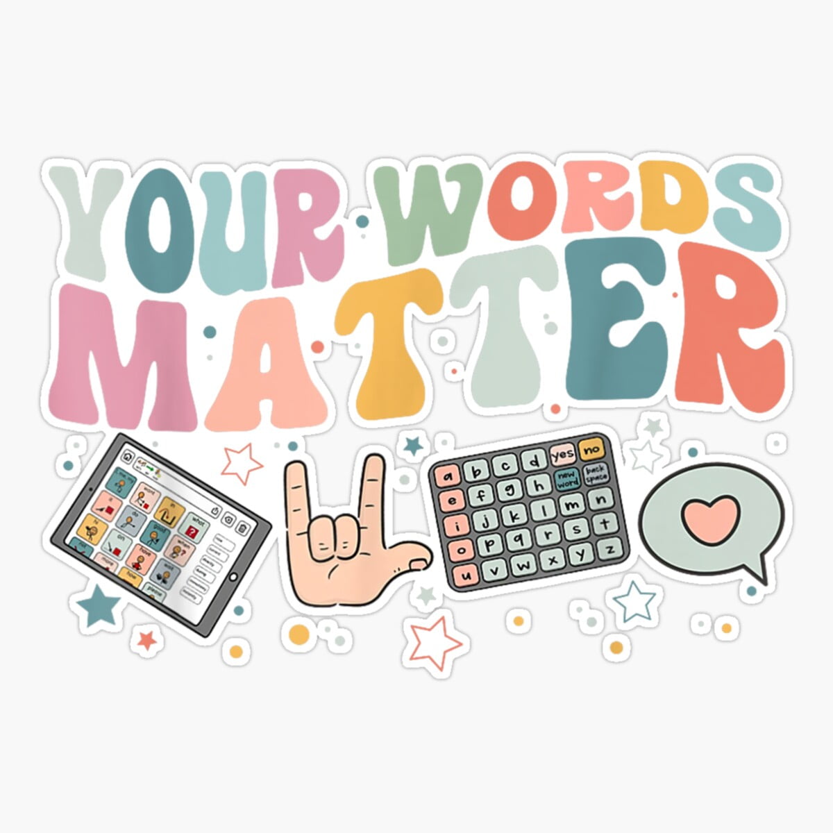 Maneki Your Words Matter Speech Therapy Er, Phone Decal Water Bottle ...