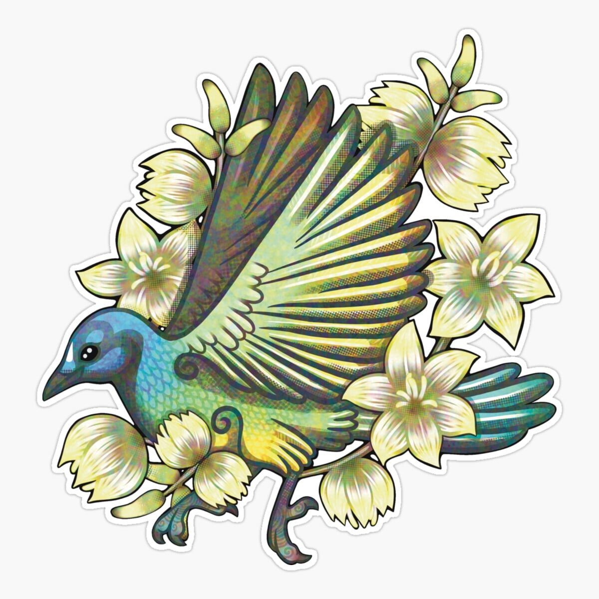 Maneki Yucca & Green Jay Sticker, Phone Decal Water Bottle Stickers Car ...