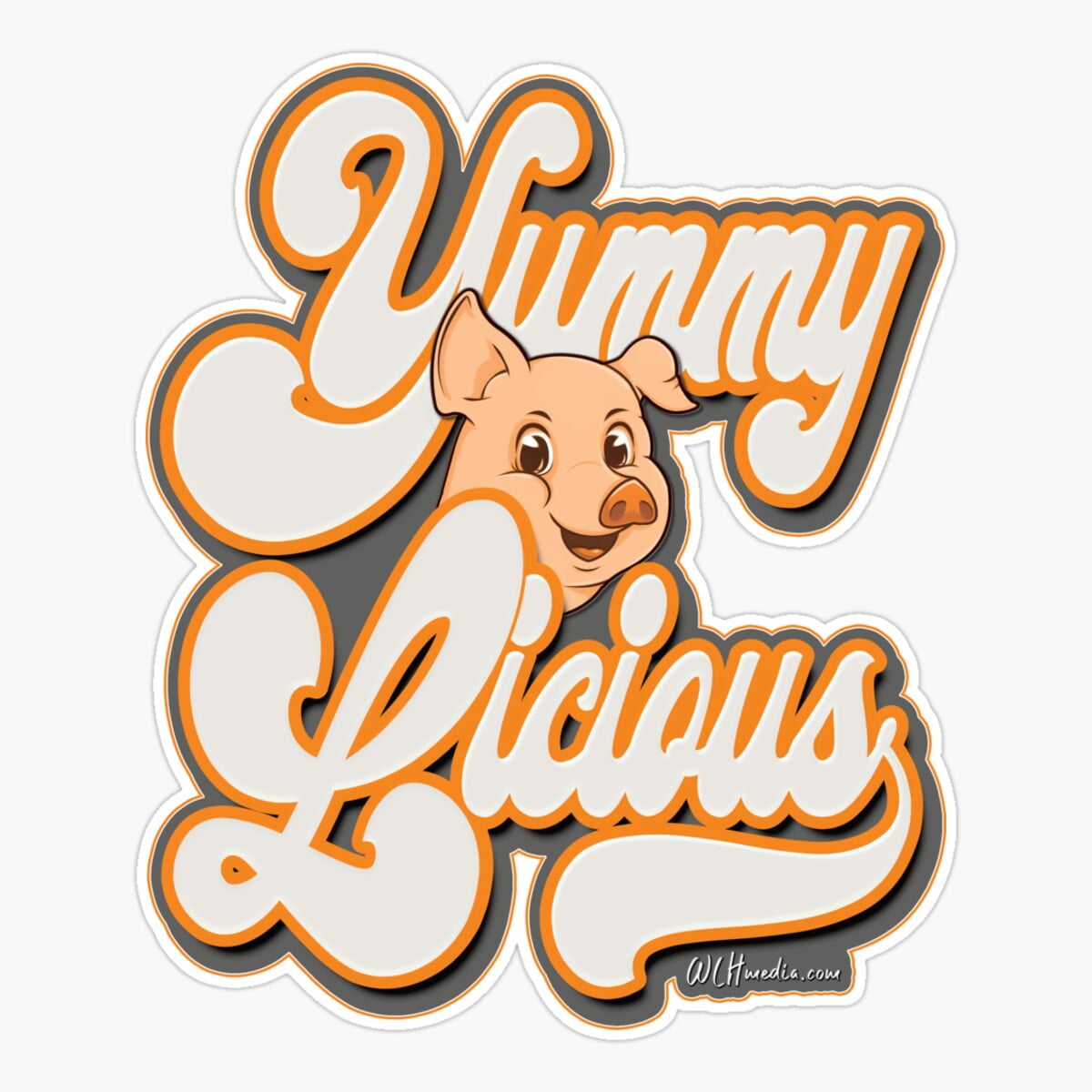 Maneki Yummy Licious Slang Un Word Art Sticker, Phone Decal Water ...