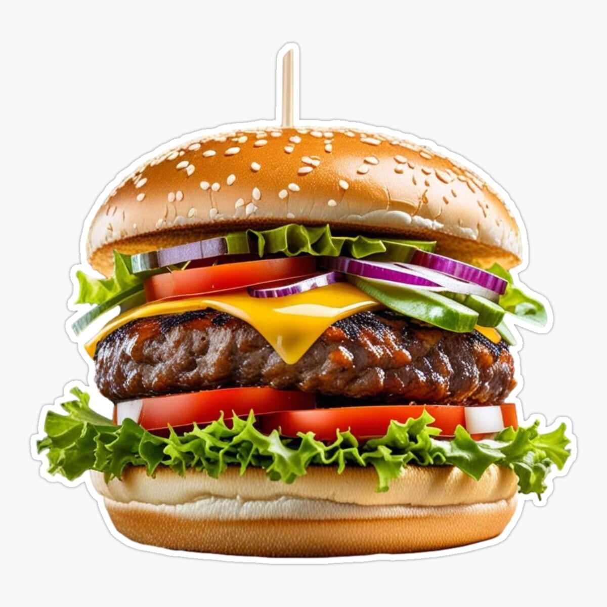 Maneki Yummy Yummy Yummy Burger Sticker, Phone Decal Water Bottle ...