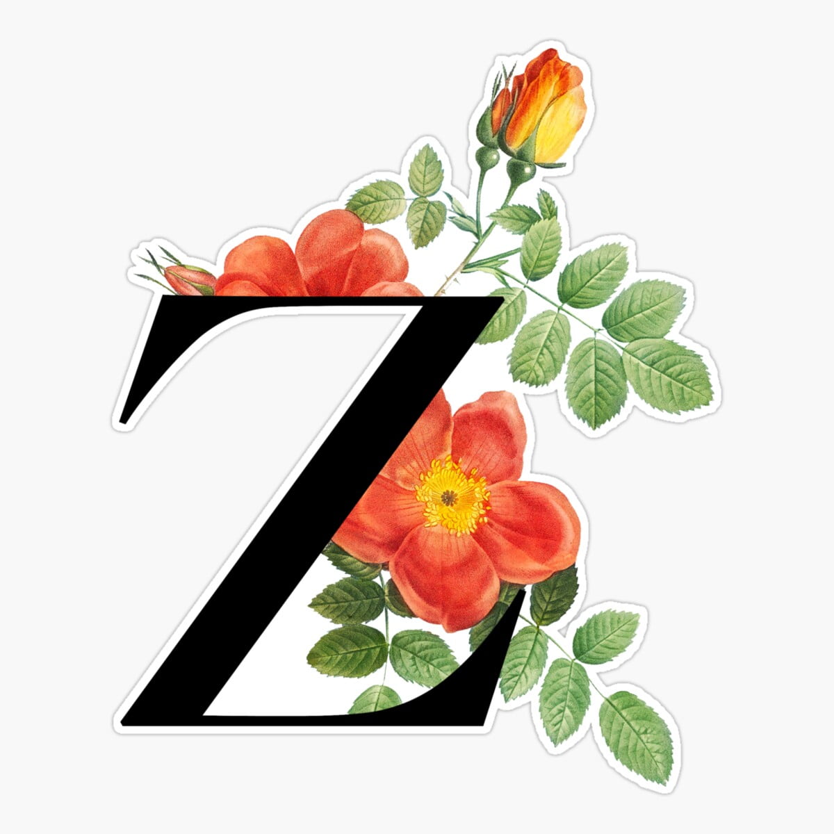 Maneki Z, Letter, Monogram, Alphabet, Name, Personalised Sticker, Phone ...