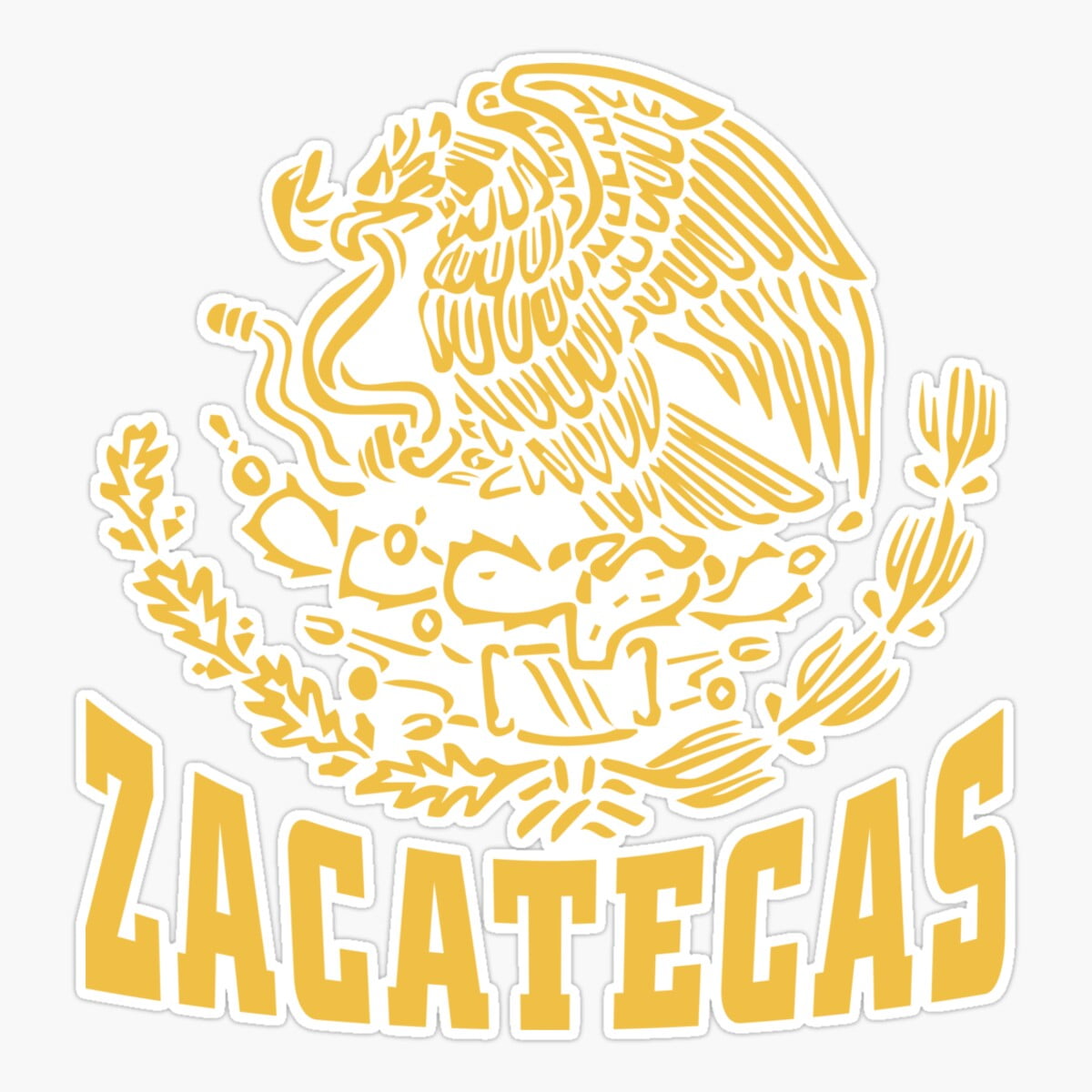 Maneki Zacatecas Coat O Arms Mexican State Sticker, Phone Decal Water ...
