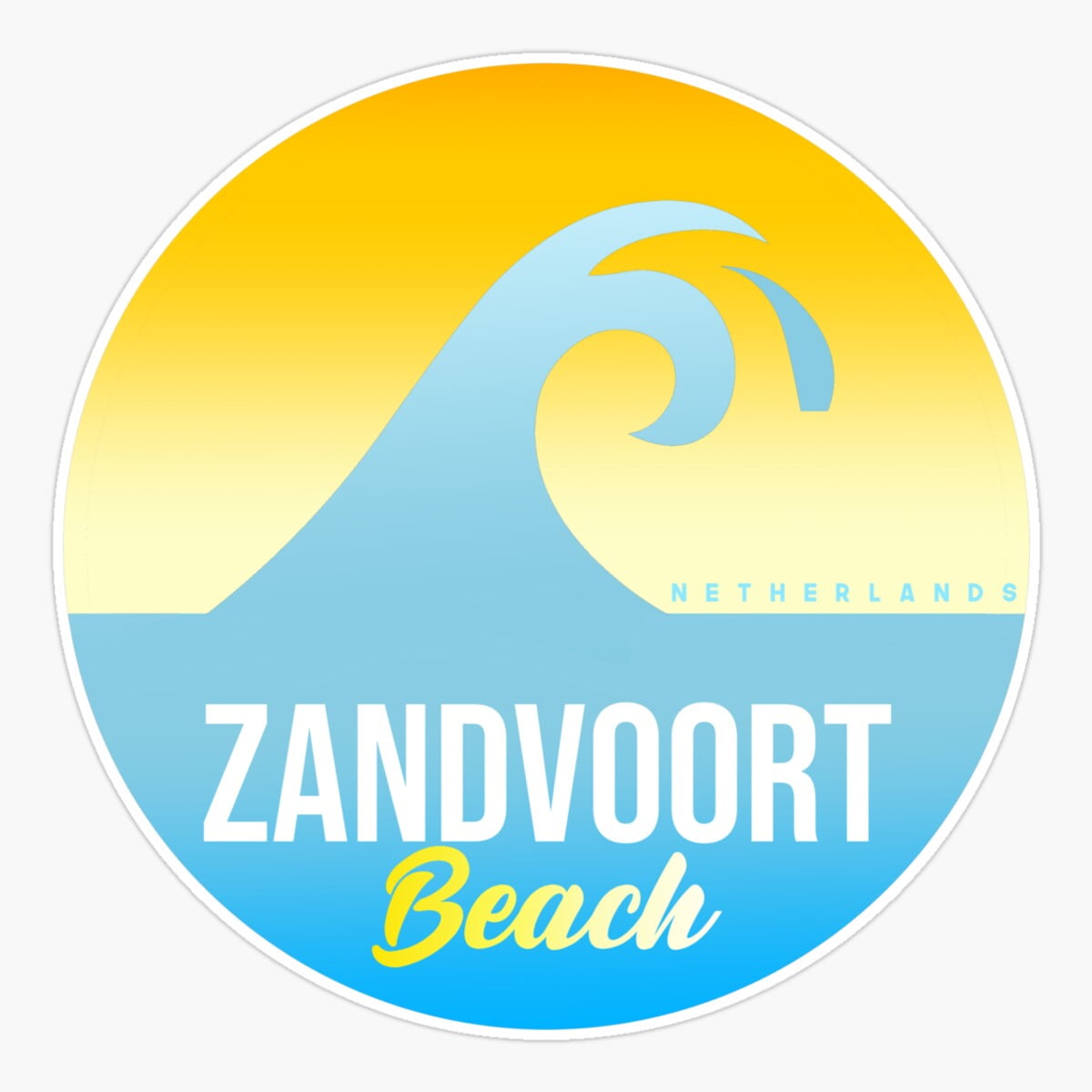 Maneki Zandvoort Beach Netherlands Sticker, Phone Decal Water Bottle ...