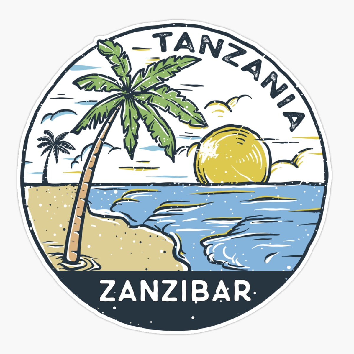 Maneki Zanzibar Tanzania Vintage Sticker, Phone Decal Water Bottle ...