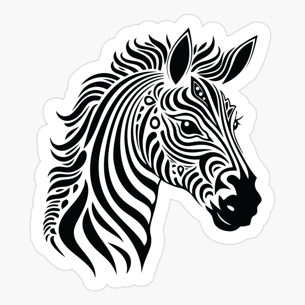 Maneki Zebra Animal Art Er, Phone Decal Water Bottle Stickers Car ...