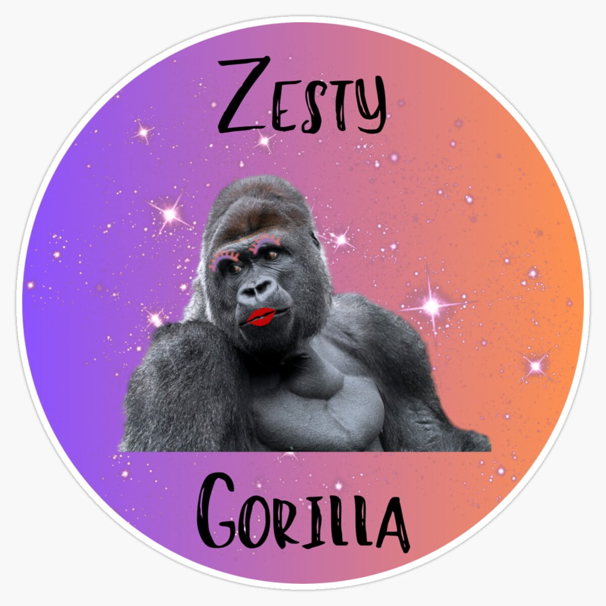Maneki Zesty Gorilla Er Er, Phone Decal Water Bottle Stickers Car Decals, Funny Birthday Gift ...