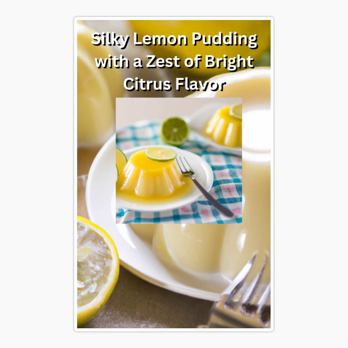 Maneki Zesty Lemon Pudding Sticker, Phone Decal Water Bottle Stickers ...