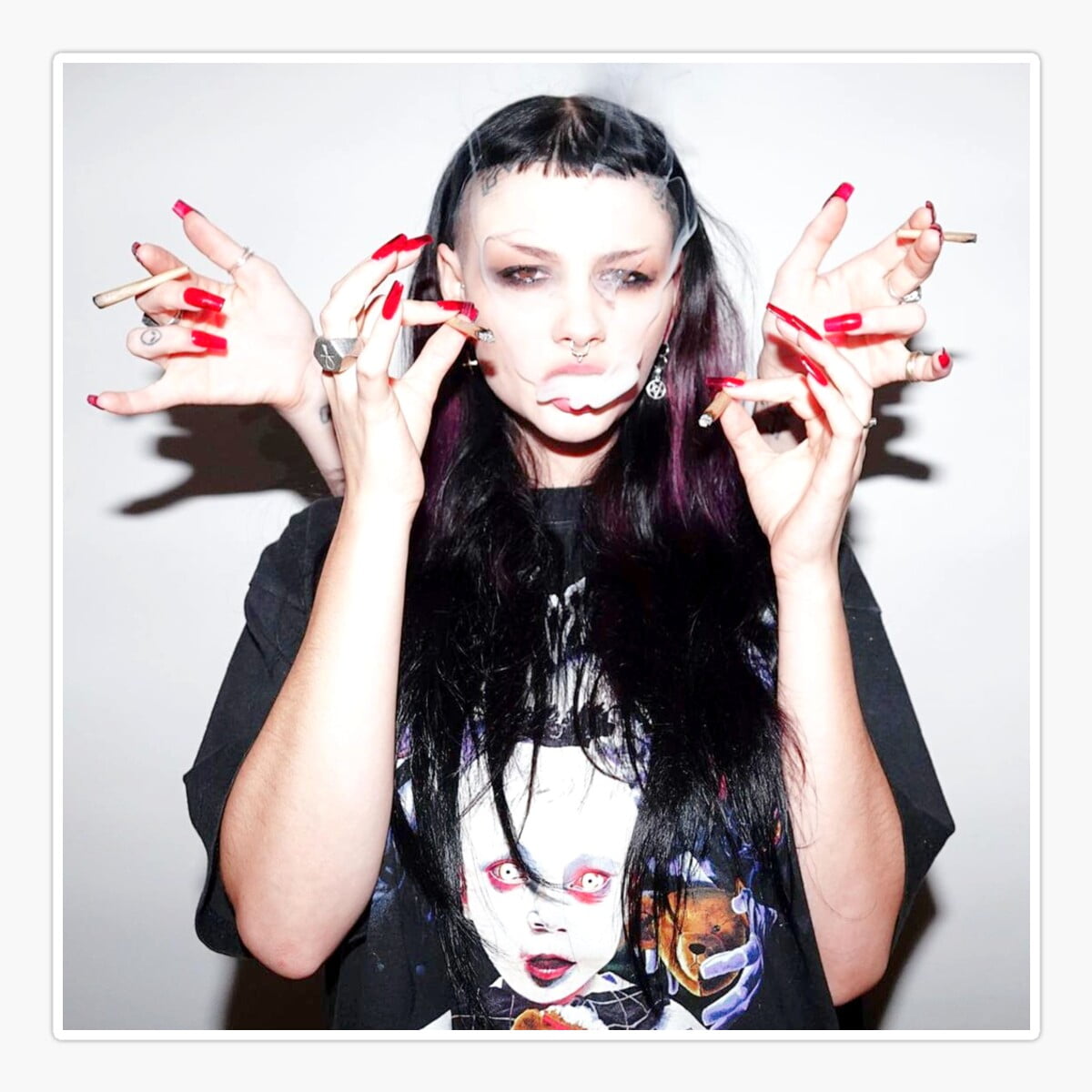 Maneki Zheani Triple 666 Sticker, Phone Decal Water Bottle Stickers Car ...