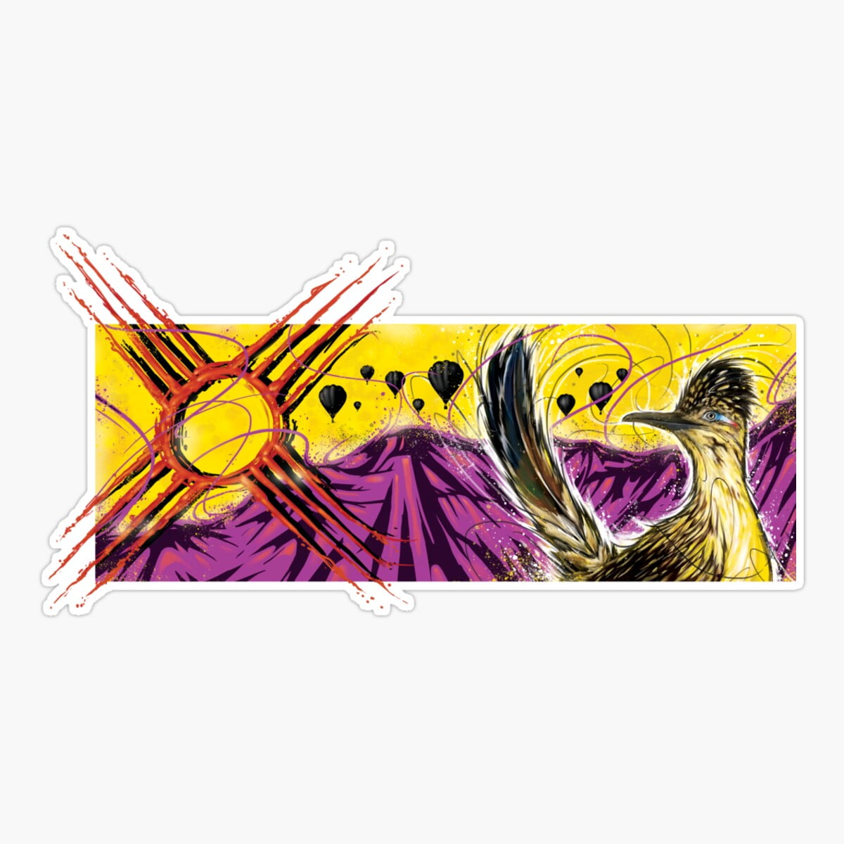 Maneki Zia Runner Sticker, Phone Decal Water Bottle Stickers Car Decals ...