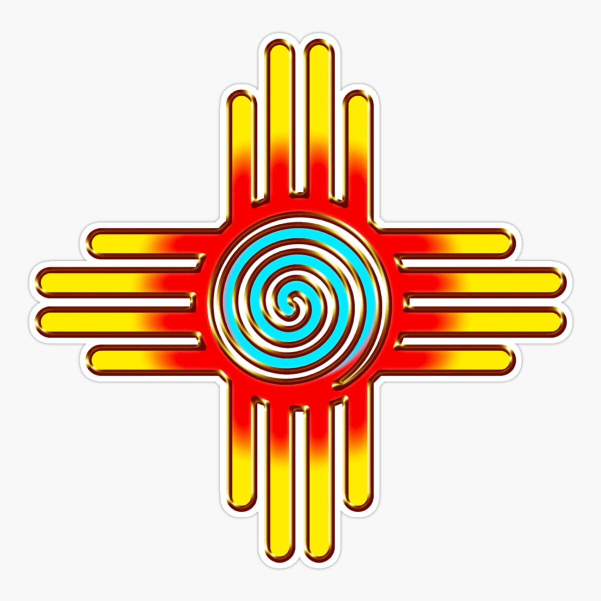Maneki Zia Sun, Symbol, Spiral, New Mexico, Lag Sticker, Phone Decal ...