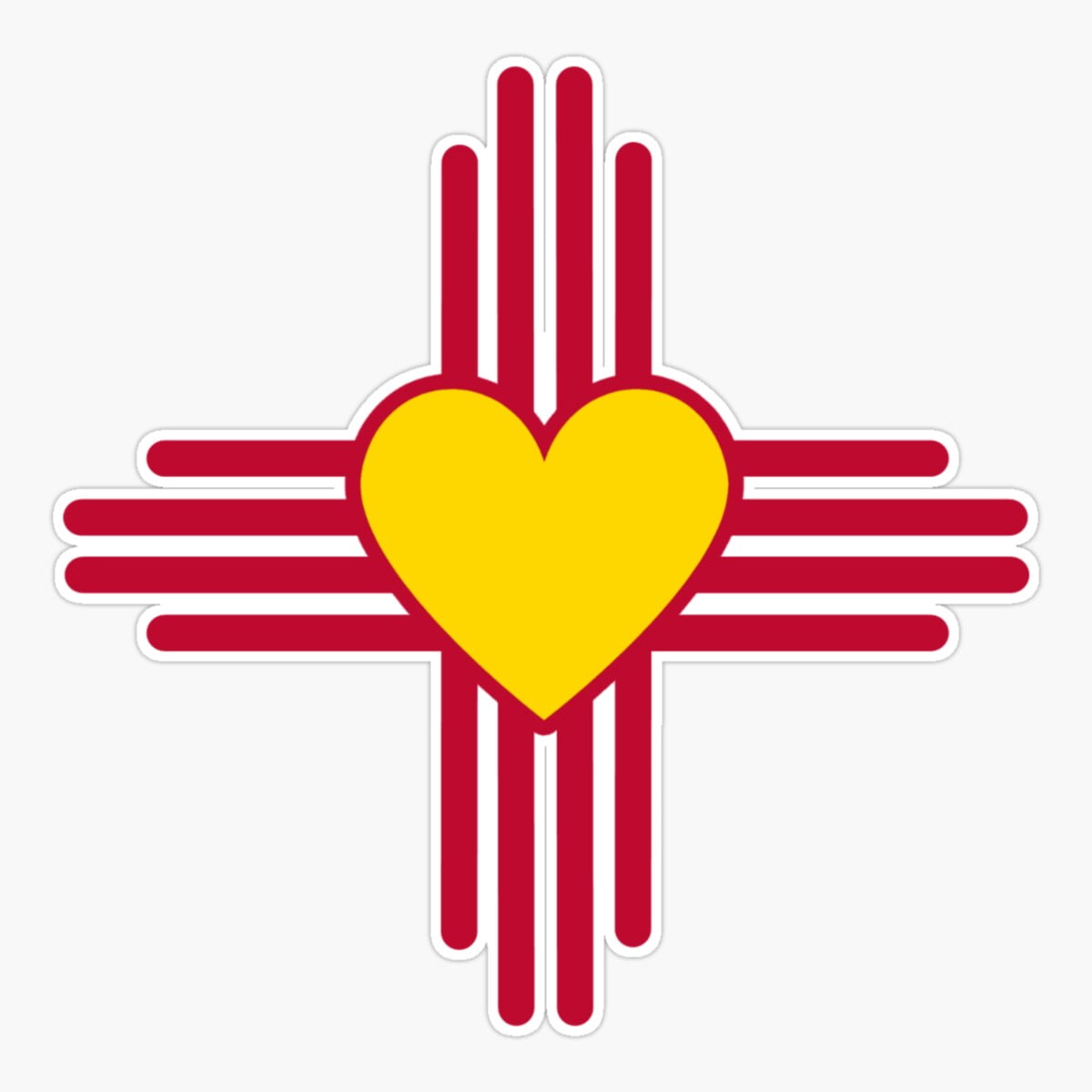 Maneki Zia Symbol With Heart Sticker, Phone Decal Water Bottle Stickers ...