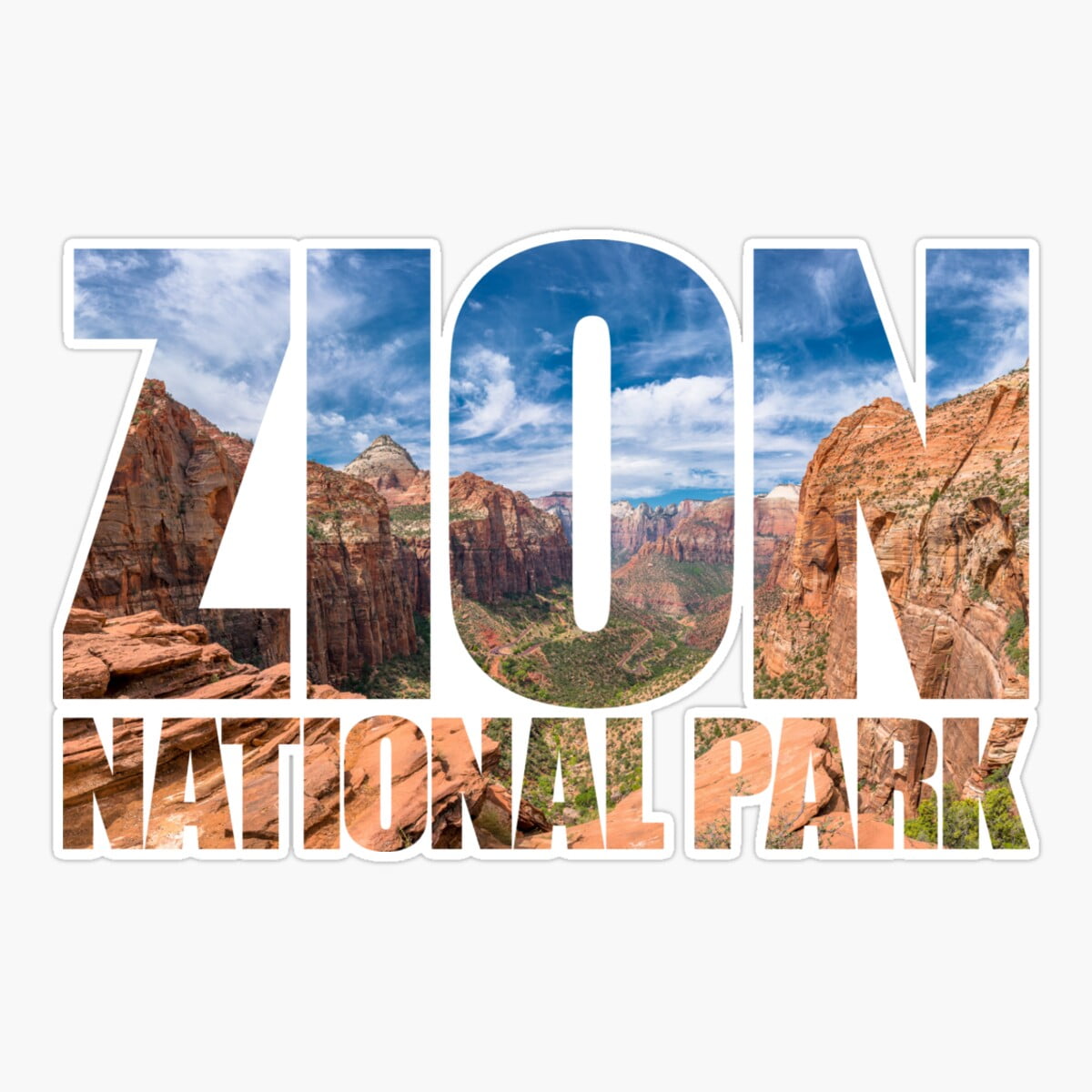 Maneki Zion National Park Utah Usa America Geology Nature Sticker ...