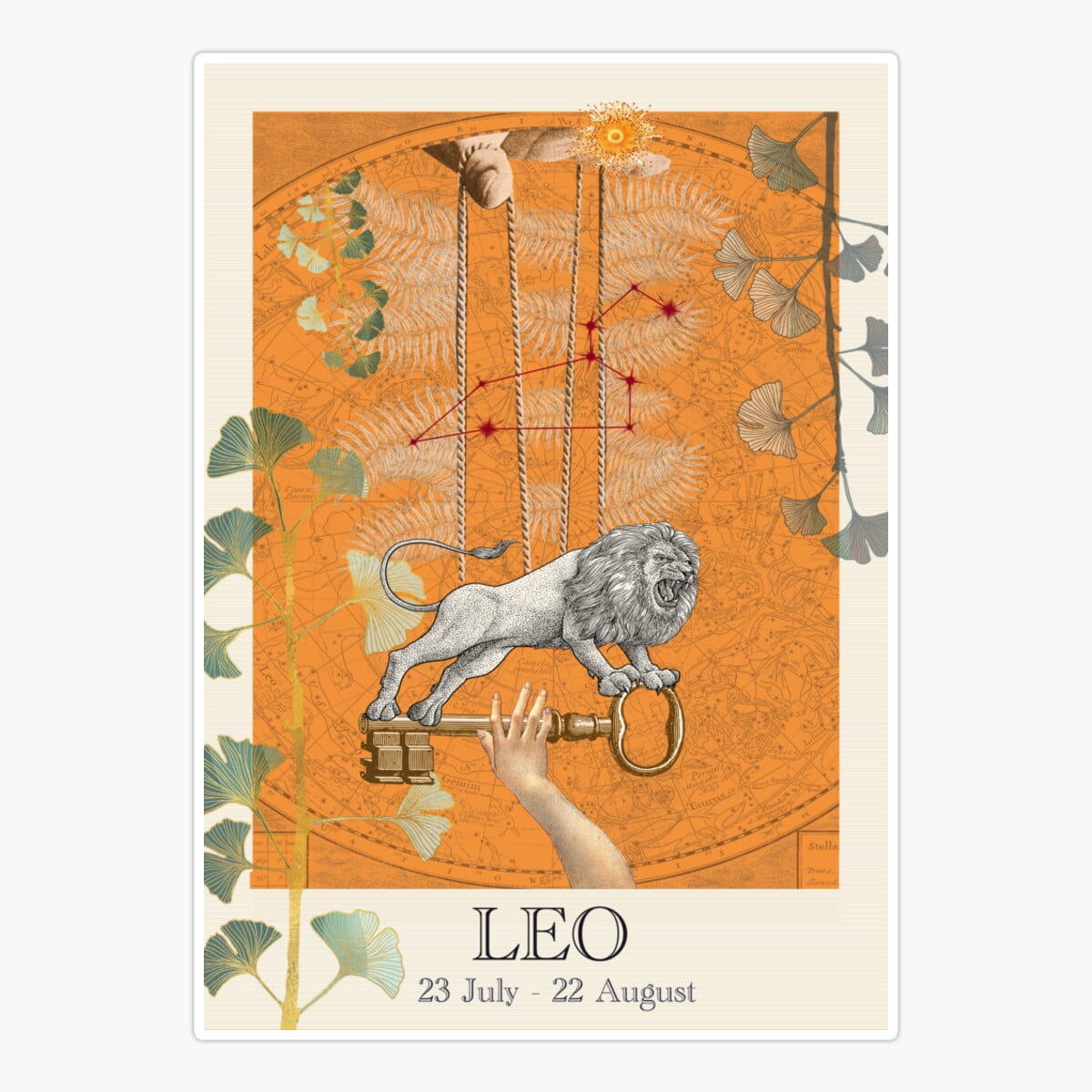 Maneki Zodiac Sign O The Lion Er, Phone Decal Water Bottle Stickers Car ...