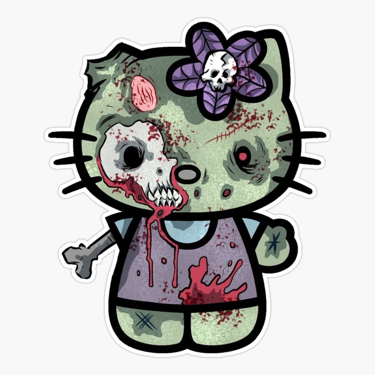 Maneki Zombie H-Kitty Sticker, Phone Decal Water Bottle Stickers Car ...