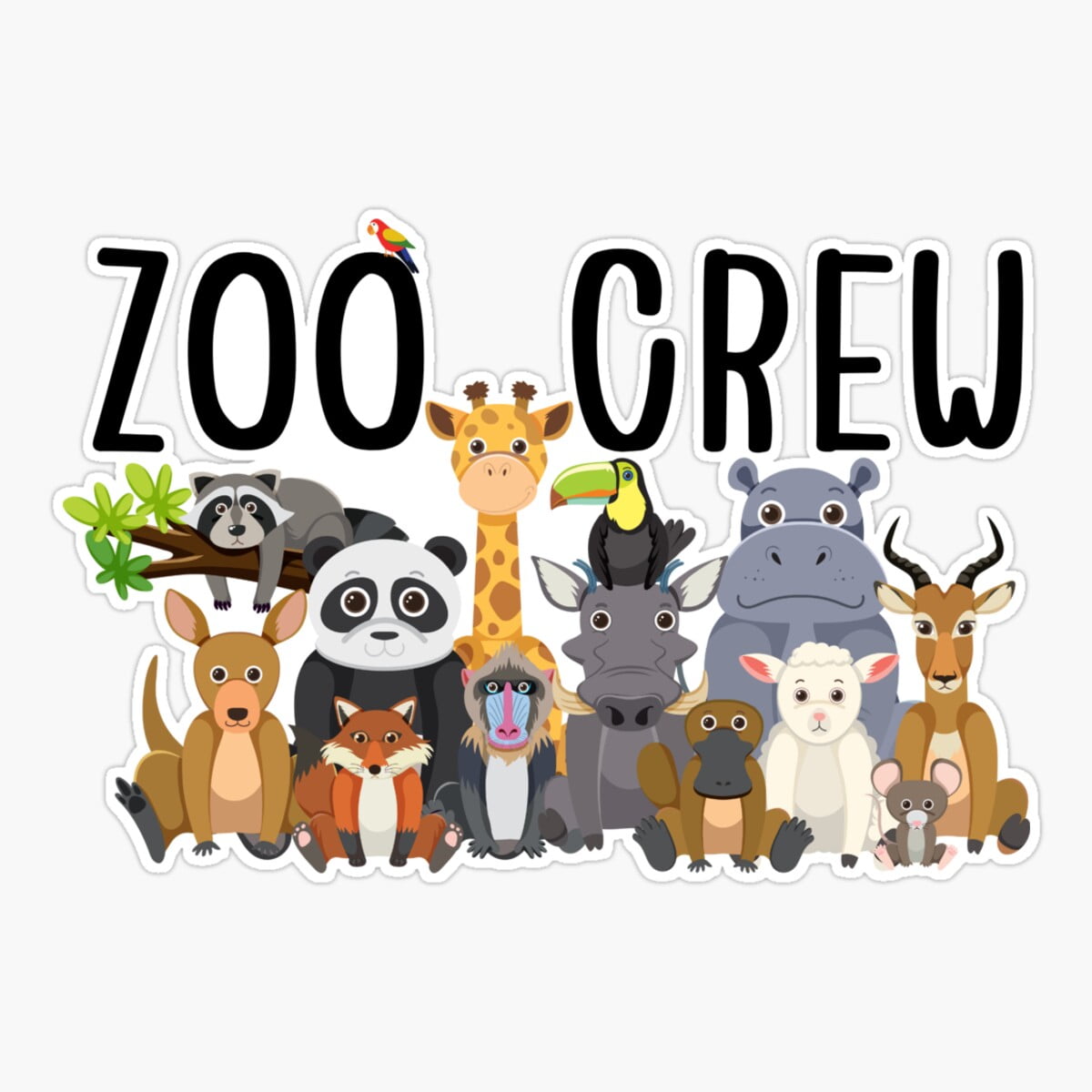 Maneki Zoo Crew Animals Safari Cute Er & T-Shirt Design Er, Phone Decal ...