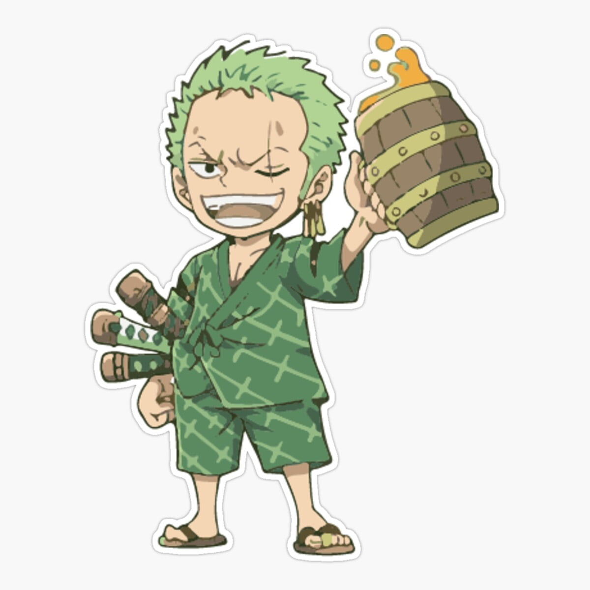 Maneki Zorro Drinks A Beer ( Zorro - One Piece) Er, Phone Decal Water ...