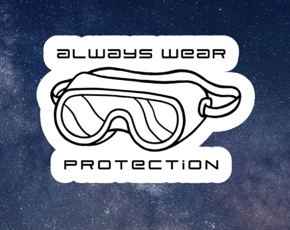 Maneki always wear protection science Vinyl er, laptop ers, funny ers ...