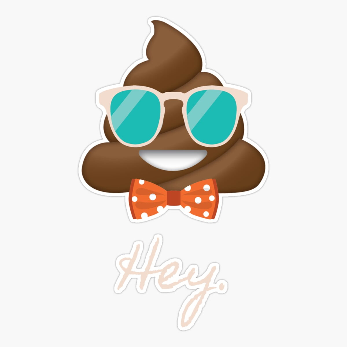 Maneki unny Poop Emoji Hey Poo Emojis Emoticon Bow Tie er - Walmart.com
