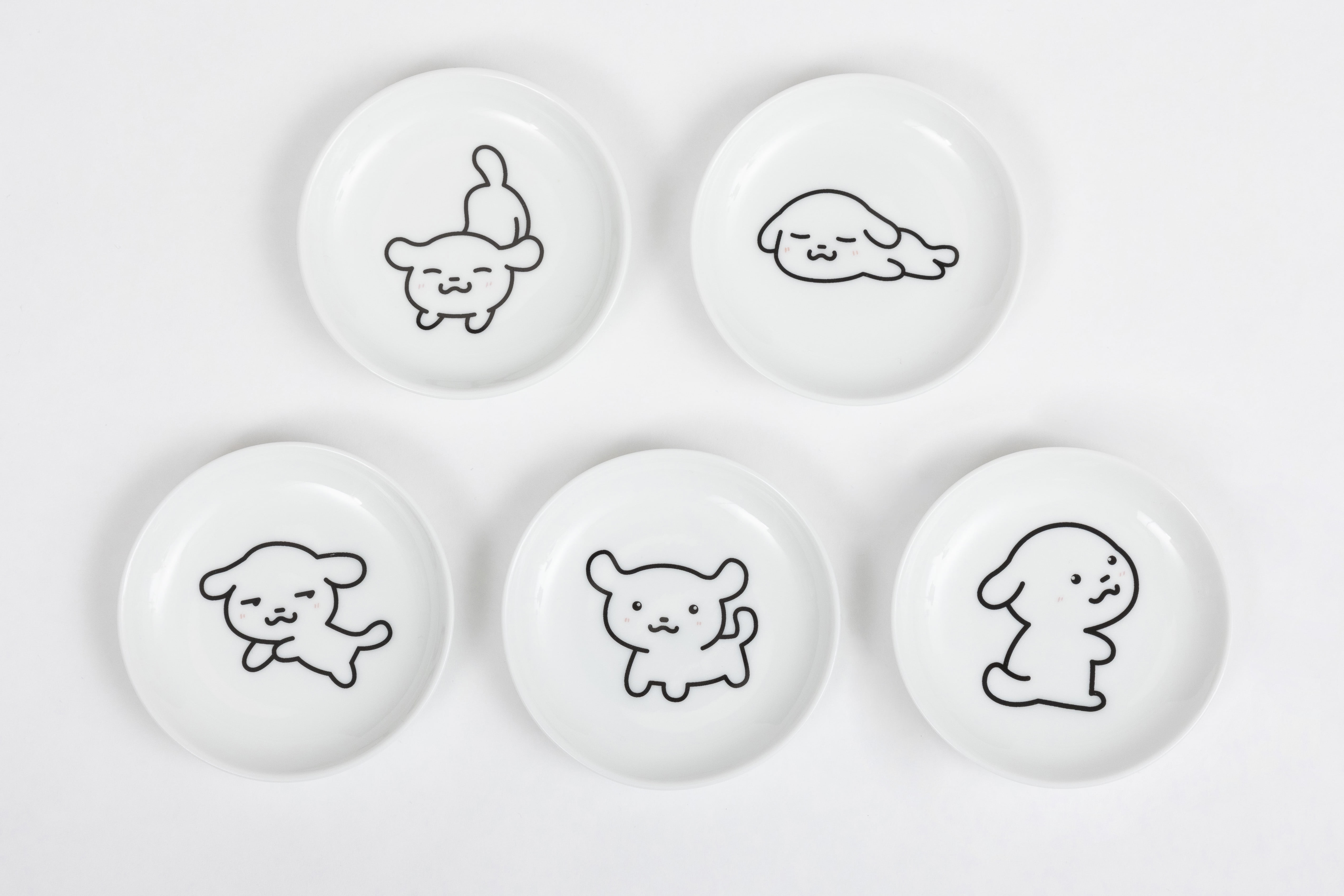 Manekineko-Ai Cute Dog plates,Japense dish Mino ware Sushi Soy source ...