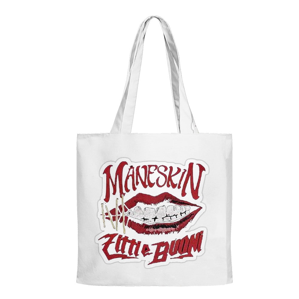 Maneskin Handbags Cloth Canvas Tote Bag Print Reusable Shoulder Shopper ...