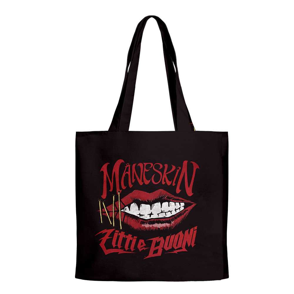 Maneskin Handbags Cloth Canvas Tote Bag Print Reusable Shoulder Shopper ...